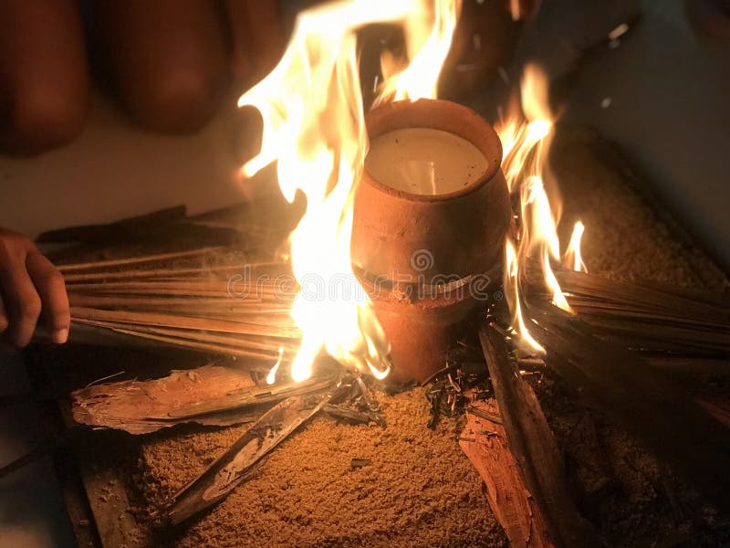 Milk with Fire stock photo. Image of iron, wood, bonfire - 284335268