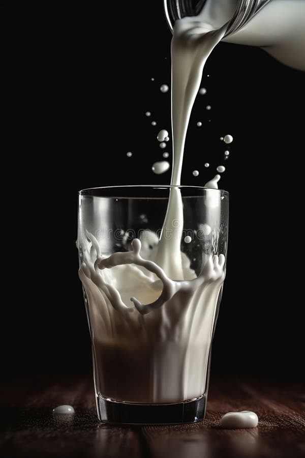 Milk Flowing Gracefully into a Glass, a Captivating Pour of Refreshment ...
