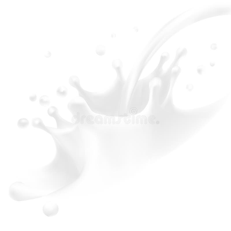 The . Milk Flowing, in Motion, Splashing Milk Isolated Vector Stock ...