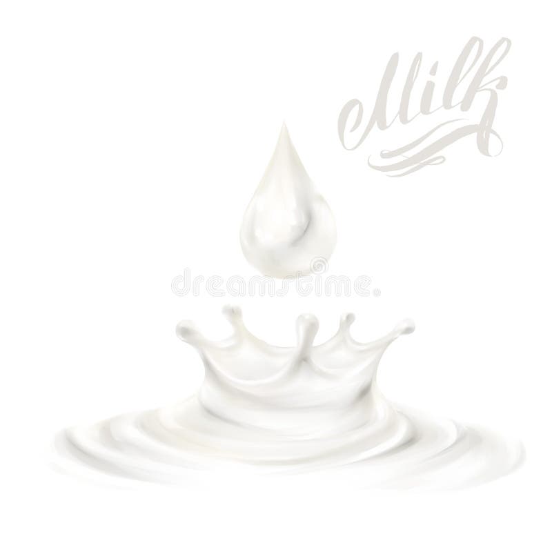 The Milk Flowing, in Motion, Splashing Milk Vector Stock Vector ...