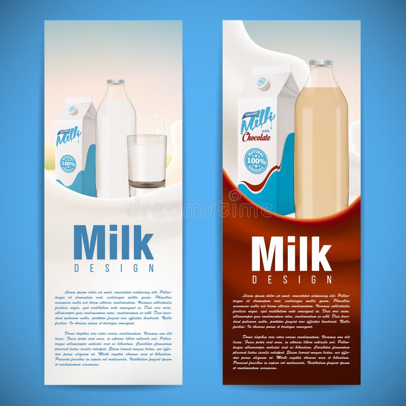 Milk Flyer Design Vector Illustration with Milk Splash Stock Vector ...