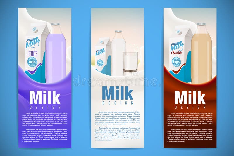 Milk Flyer Design Vector Illustration with Milk Splash Stock Vector ...