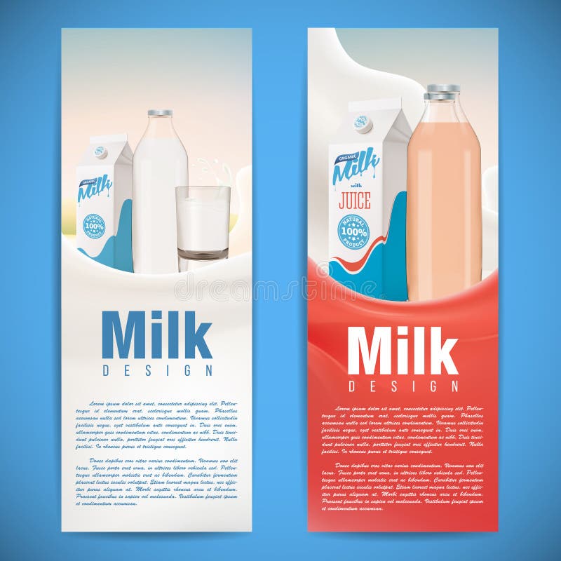 Milk Flyer Design Vector Illustration with Milk Splash Stock Vector ...