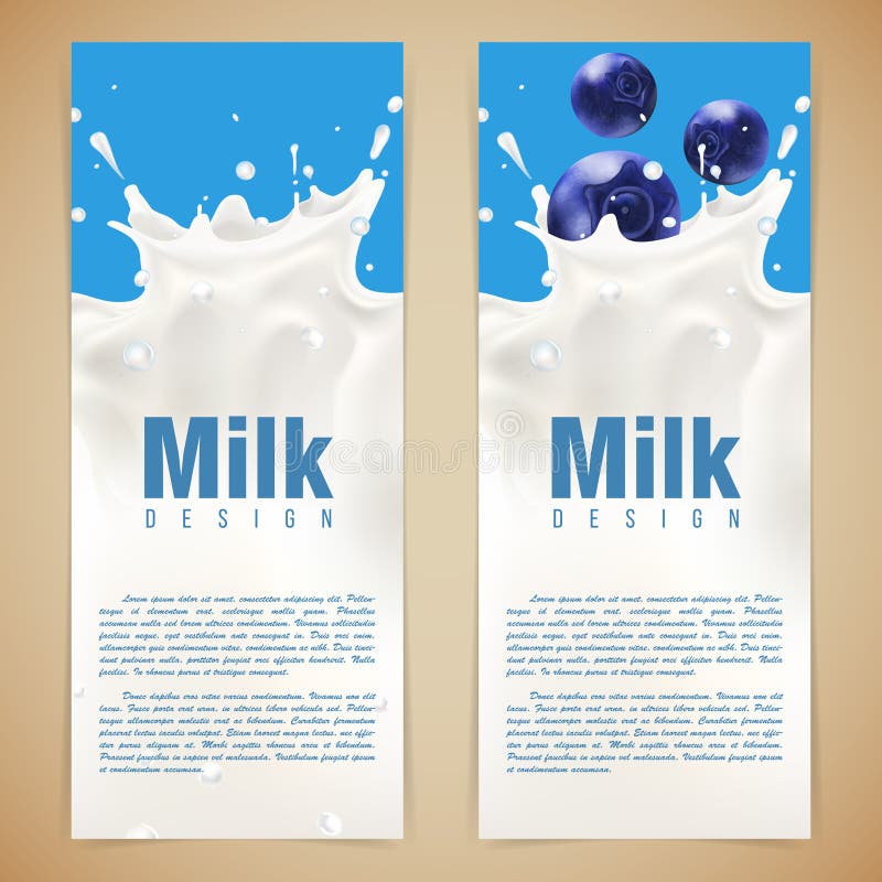 Milk Flyer Design Vector Illustration with Milk Splash Stock Vector ...