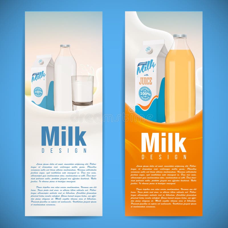 Milk Flyer Design Vector Illustration with Milk Splash Stock Vector ...