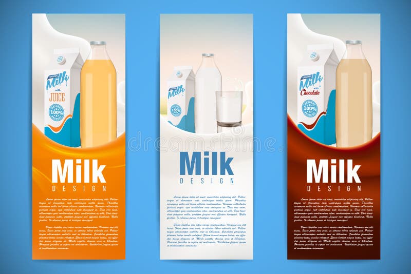 Milk Flyer Design Vector Illustration with Milk Splash Stock Vector ...