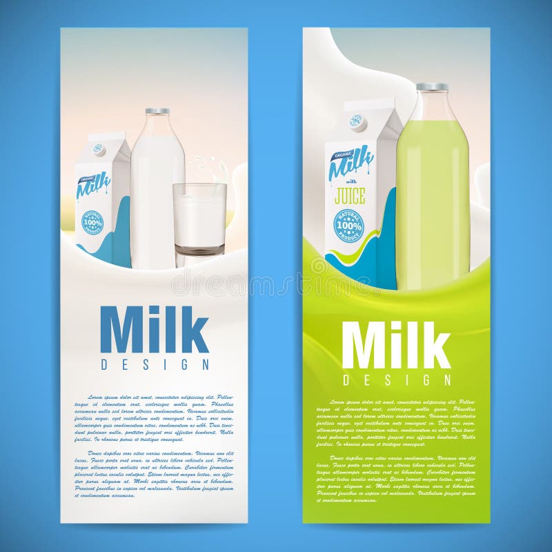 Milk Flyer Design Vector Illustration with Milk Splash Stock Vector ...