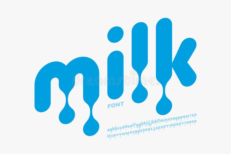 Milk font stock vector. Illustration of cream, font - 235332166