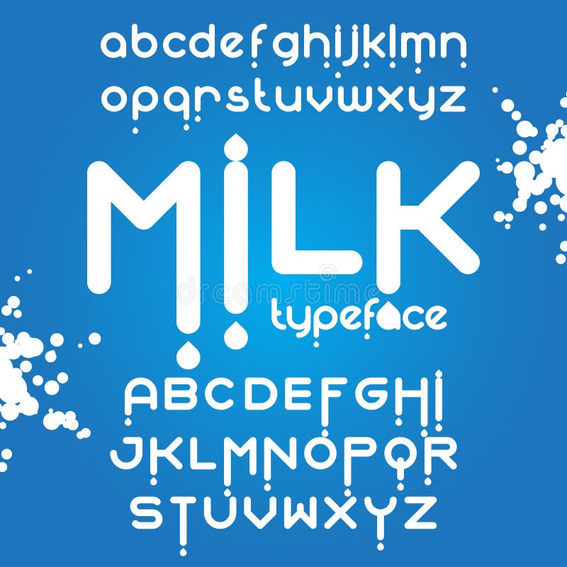 Milk Splash Font stock vector. Illustration of pattern - 46126785