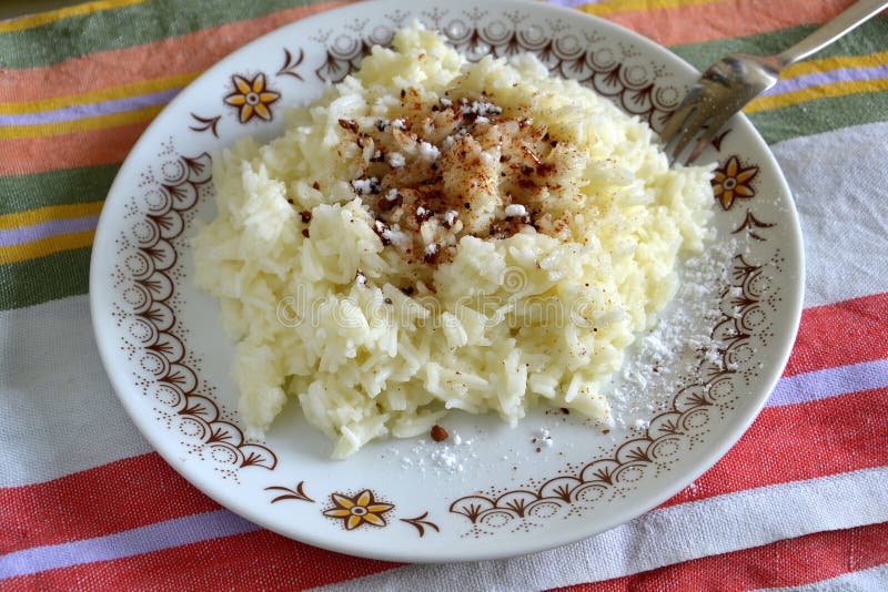 Milk food rice stock image. Image of kitchen, plate, restaurant - 79534831
