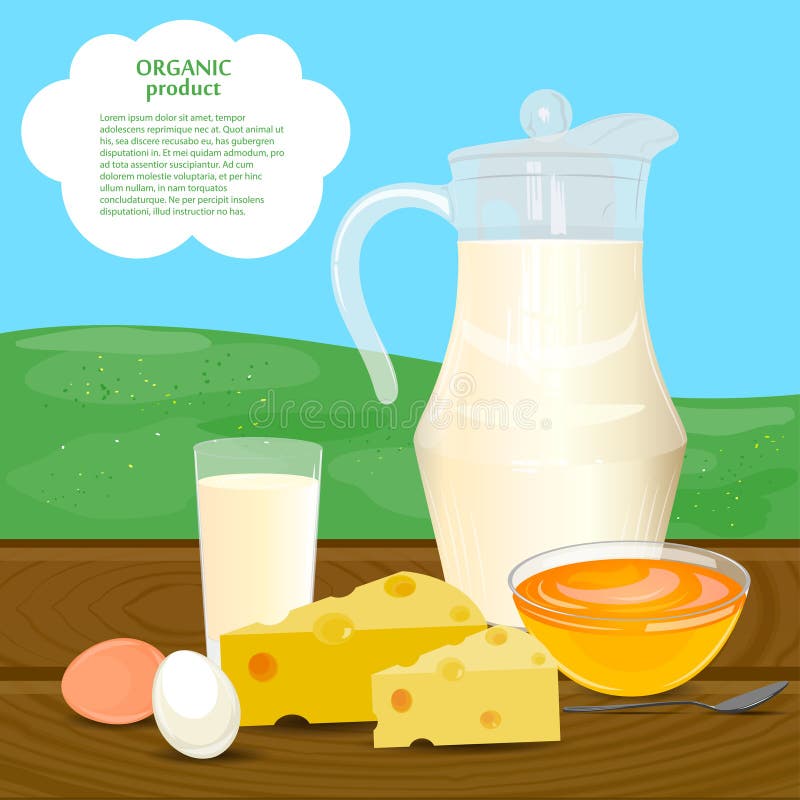 Milk Food Vector Banner Design. Stock Vector - Illustration of isolated ...