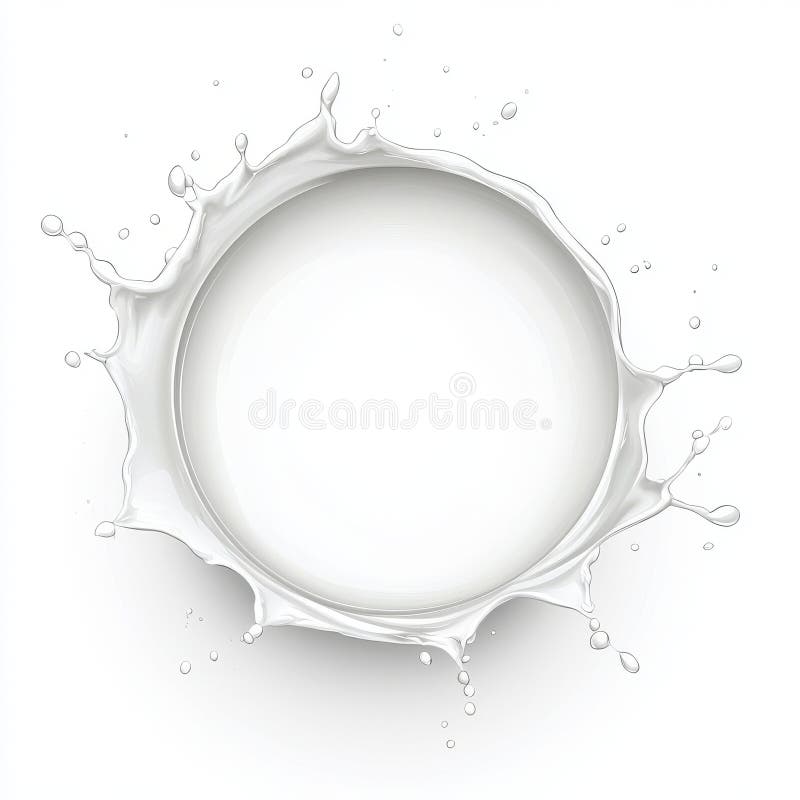 Milk Forms a Swirling Shape As it Splashes, Depicted in a 3D ...