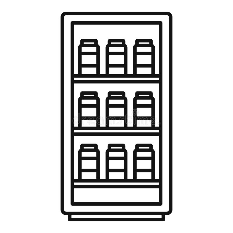 Milk Fridge Icon, Outline Style Stock Vector - Illustration of isolated ...
