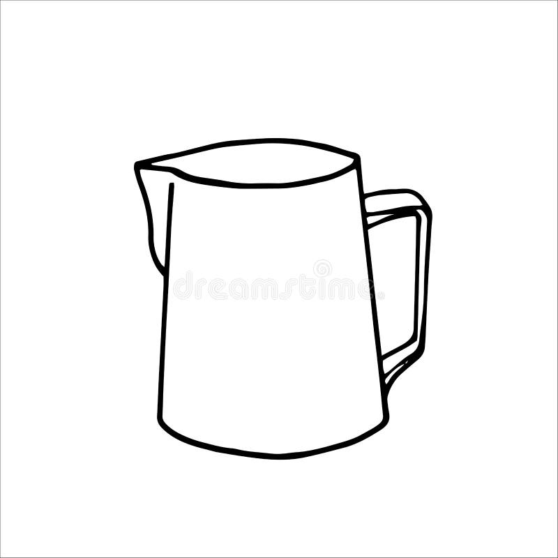 Milk Frothing Pitcher. Doodle Element for Design Stock Vector ...