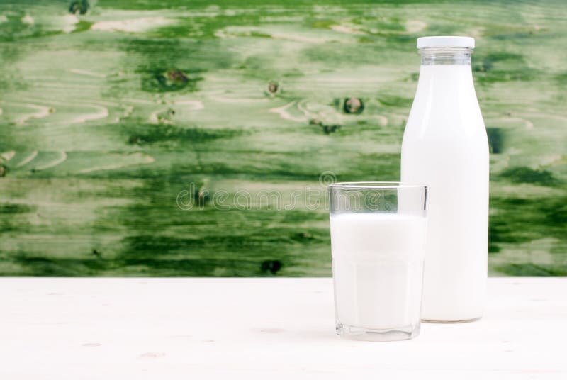 Milk in a Glass on the Table Side View Stock Image - Image of nutrition ...