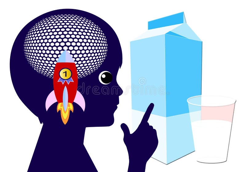 Milk good for the brain stock illustration. Illustration of nutrition ...