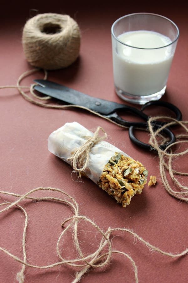 Milk and granola bar stock image. Image of goodness, fashion - 28662157