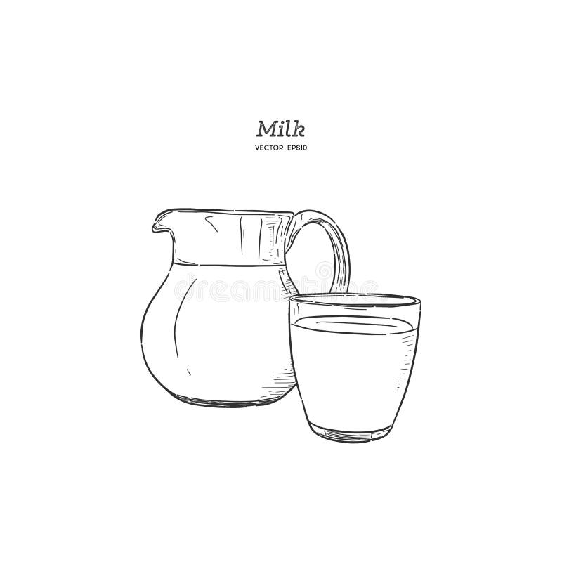 Milk, hand draw vector stock vector. Illustration of packaging - 140630595