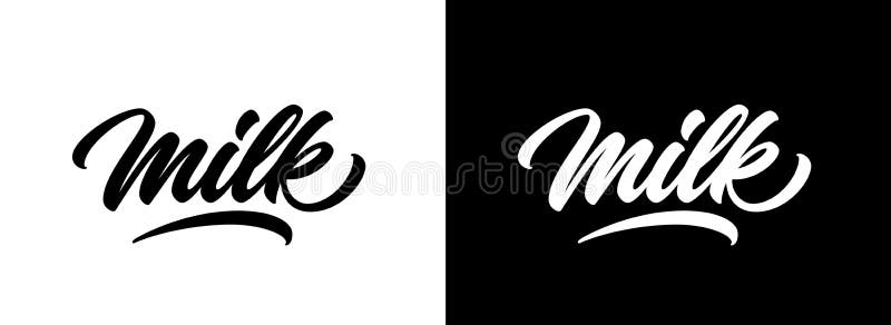 Milk hand drawn lettering stock vector. Illustration of calligraphy ...