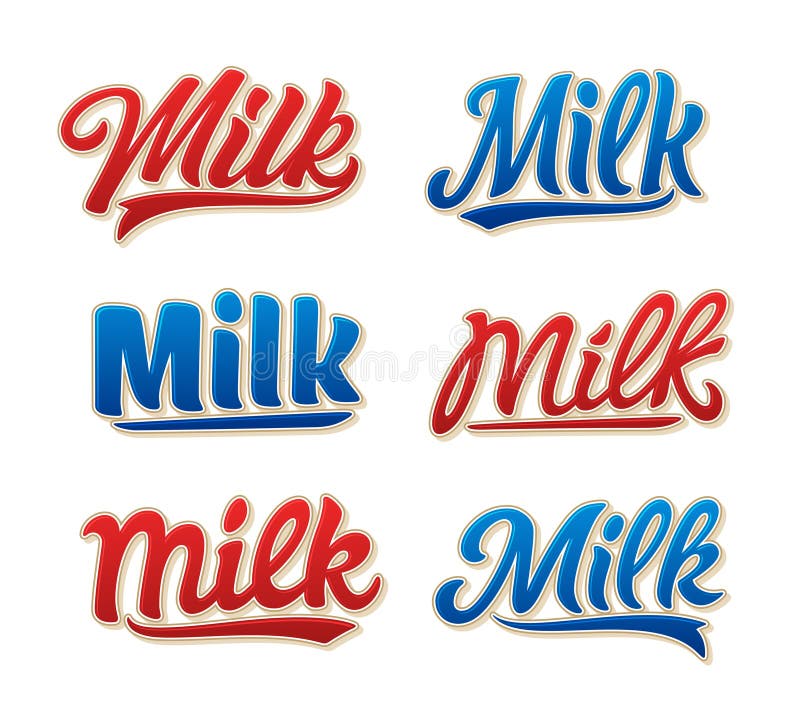 Milk Hand Lettering for Milk Packaging Design Stock Illustration ...
