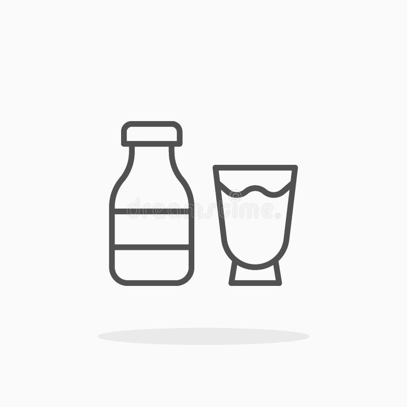 Milk icon. Outline Style stock vector. Illustration of minimalism ...