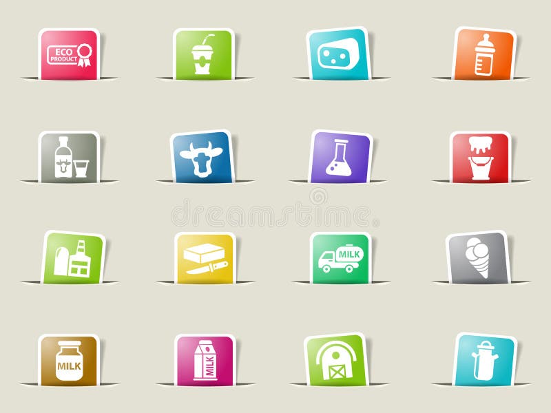 Milk icon set stock illustration. Illustration of milk - 88702652