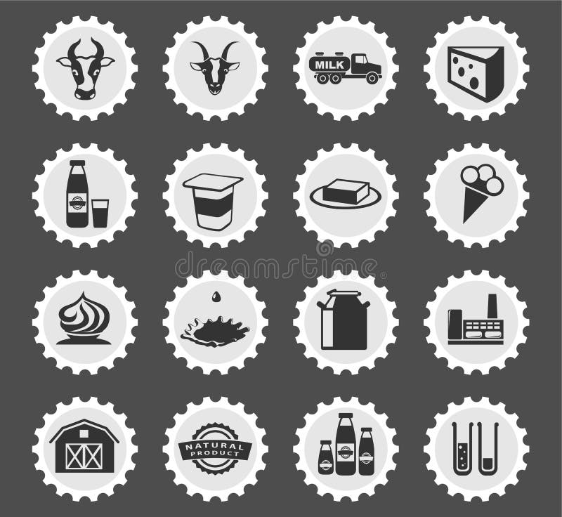 Milk industry icon set stock illustration. Illustration of farm - 88755536