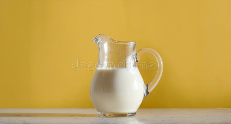 Milk Jar Pitcher on Table, Light Yellow Interior Stock Illustration ...