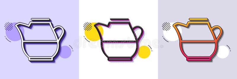 Milk Jug for Coffee Icon. Fresh Drink Sign. Halftone Dotted Pattern ...