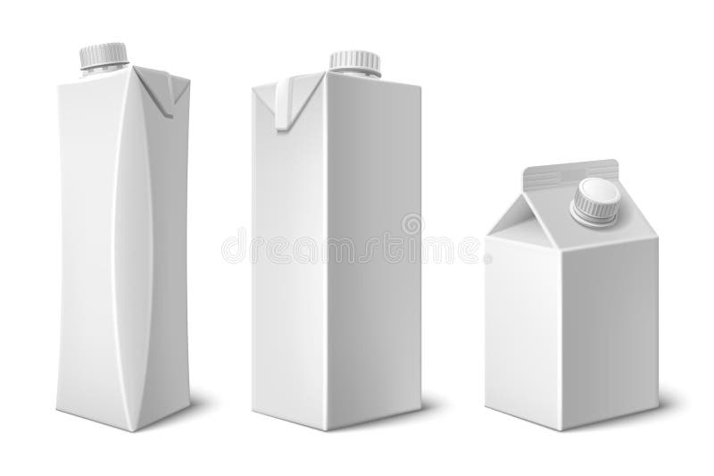 Milk or Juice Pack Box with Cap. Stock Vector - Illustration of food ...