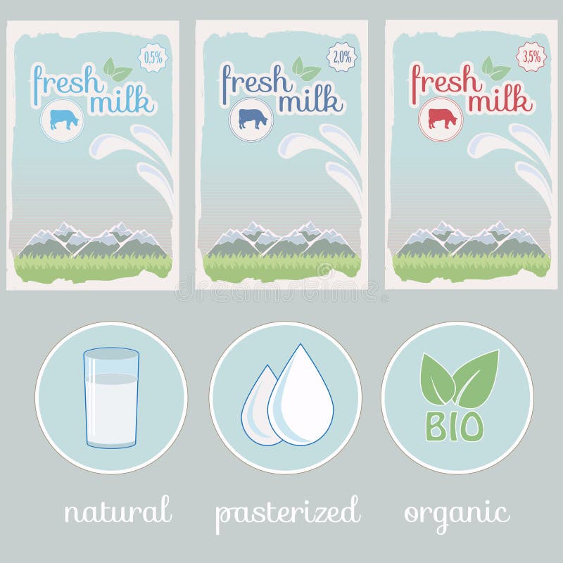 Milk, Label, Background Packaging Design Stock Vector - Illustration of ...