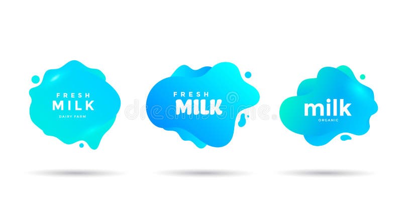 Milk Labels and Dairy Blue Blob. Stock Vector - Illustration of design ...