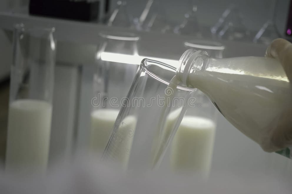 Milk in Laboratory. Milk Tests for Laboratory Tests Stock Photo - Image ...