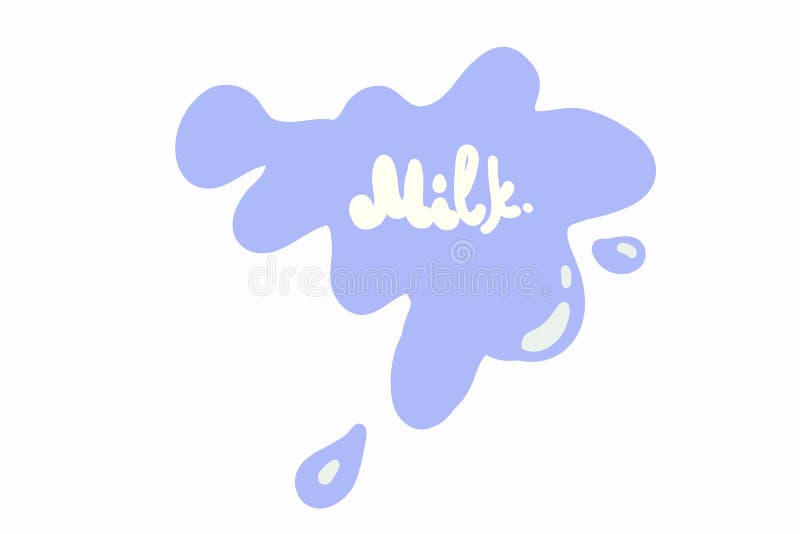 Milk Letters Splash Blue Colour Flat Design Drops Stock Vector ...