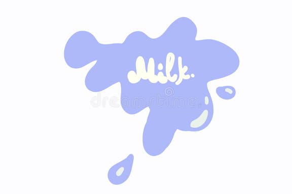 Milk Letters Splash Blue Colour Flat Design Drops Stock Vector ...