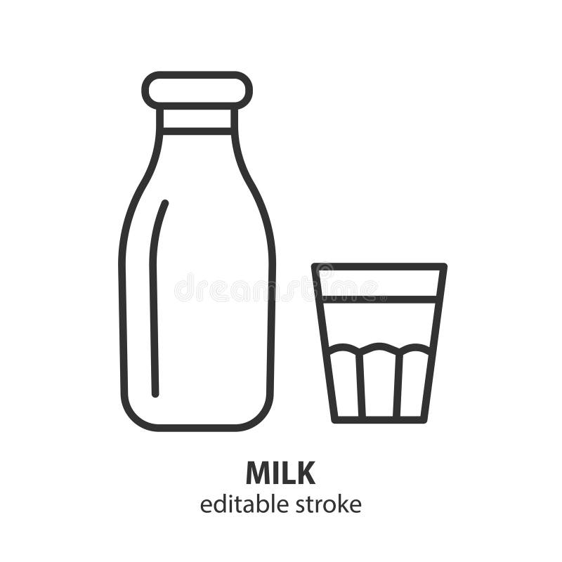 Milk Line Icon. Dairy Product Vector Illustration Stock Vector ...