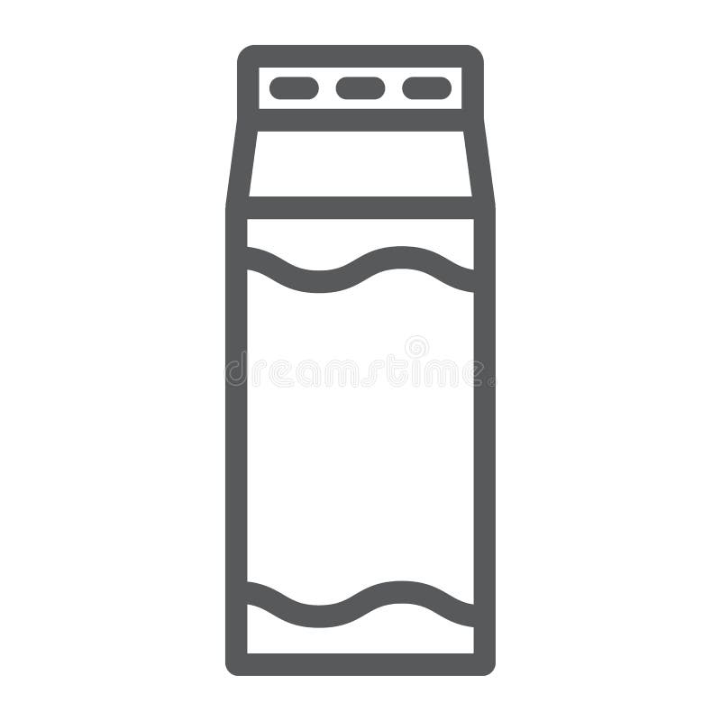 Milk Line Icon, Drink and Food, Milk Pack Sign, Vector Graphics, a ...