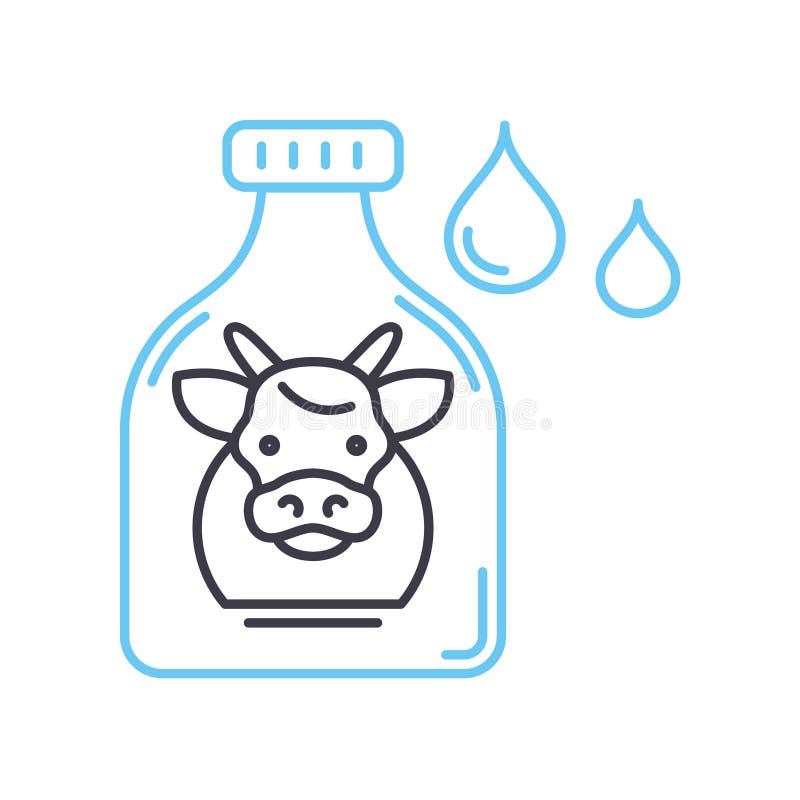 Milk Line Icon, Outline Symbol, Vector Illustration, Concept Sign Stock ...