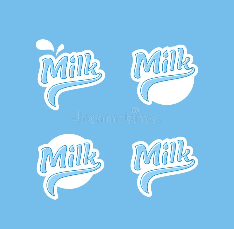 Milk logos set. stock vector. Illustration of blue, company - 77944403