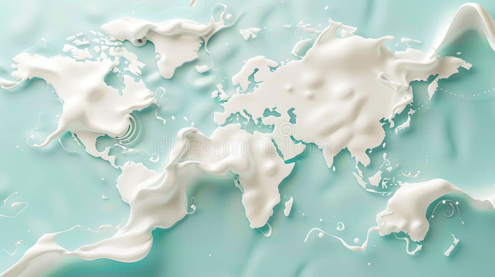 Milk Map of the World stock photo. Image of edible, surface - 366133934