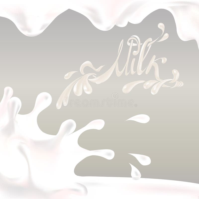 The Milk Milk Flowing, in Motion, Splashing Milk Isolated Vector Stock ...