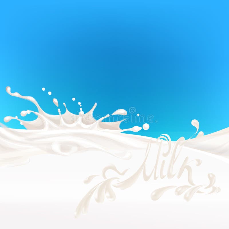 The Milk Milk Flowing, in Motion, Splashing Milk Isolated Vector Stock ...