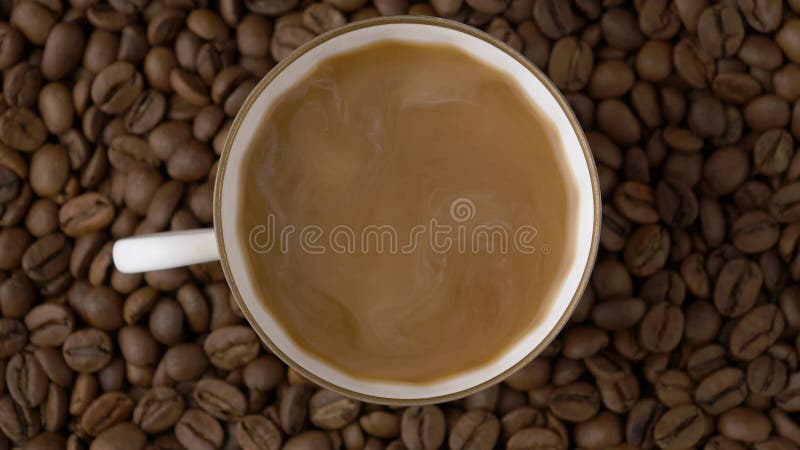 Milk Mixes with Coffee in a Cup Stock Video - Video of espresso ...