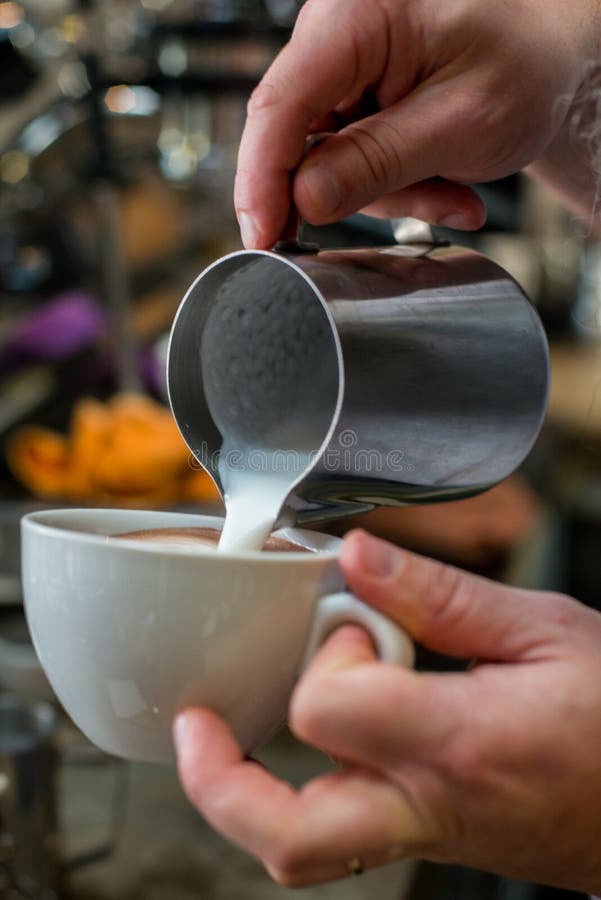 Milk mouse for coffee stock image. Image of making, drink - 103814905