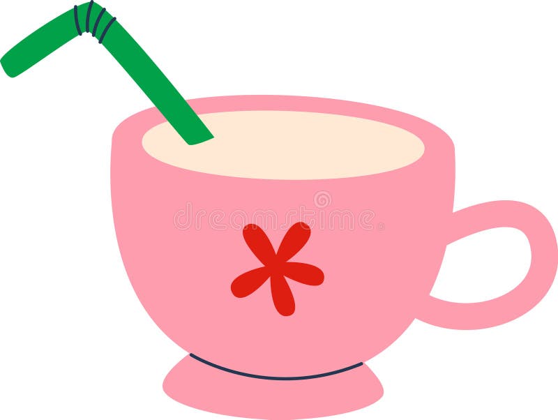 Milk in Mug with Straw stock vector. Illustration of fresh - 328927268