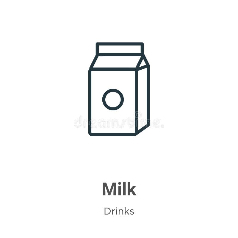 Outline Milk Products Vector Icon. Isolated Black Simple Line Element ...