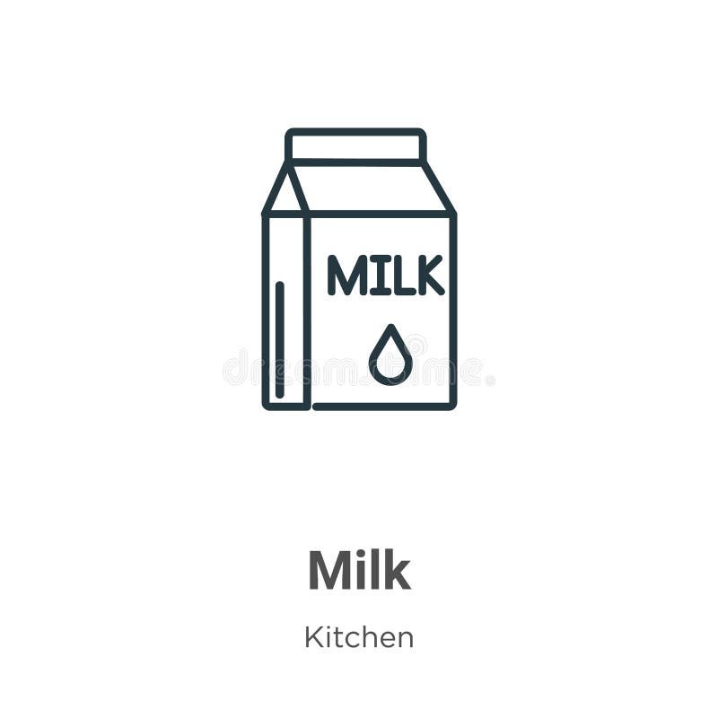Milk Outline Vector Icon. Thin Line Black Milk Icon Stock Vector ...