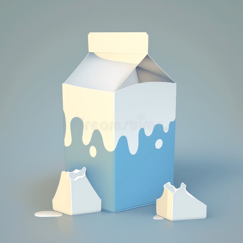 Milk Pack Low Poly Beautiful Image Generative AI Stock Illustration ...