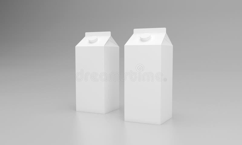 Two Milk Packaging One Liters Carton Mockup Template Stock Illustration ...