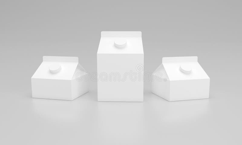 Three Milk Pack One Half Liters and Two 250 Ml Mockup Template Stock ...